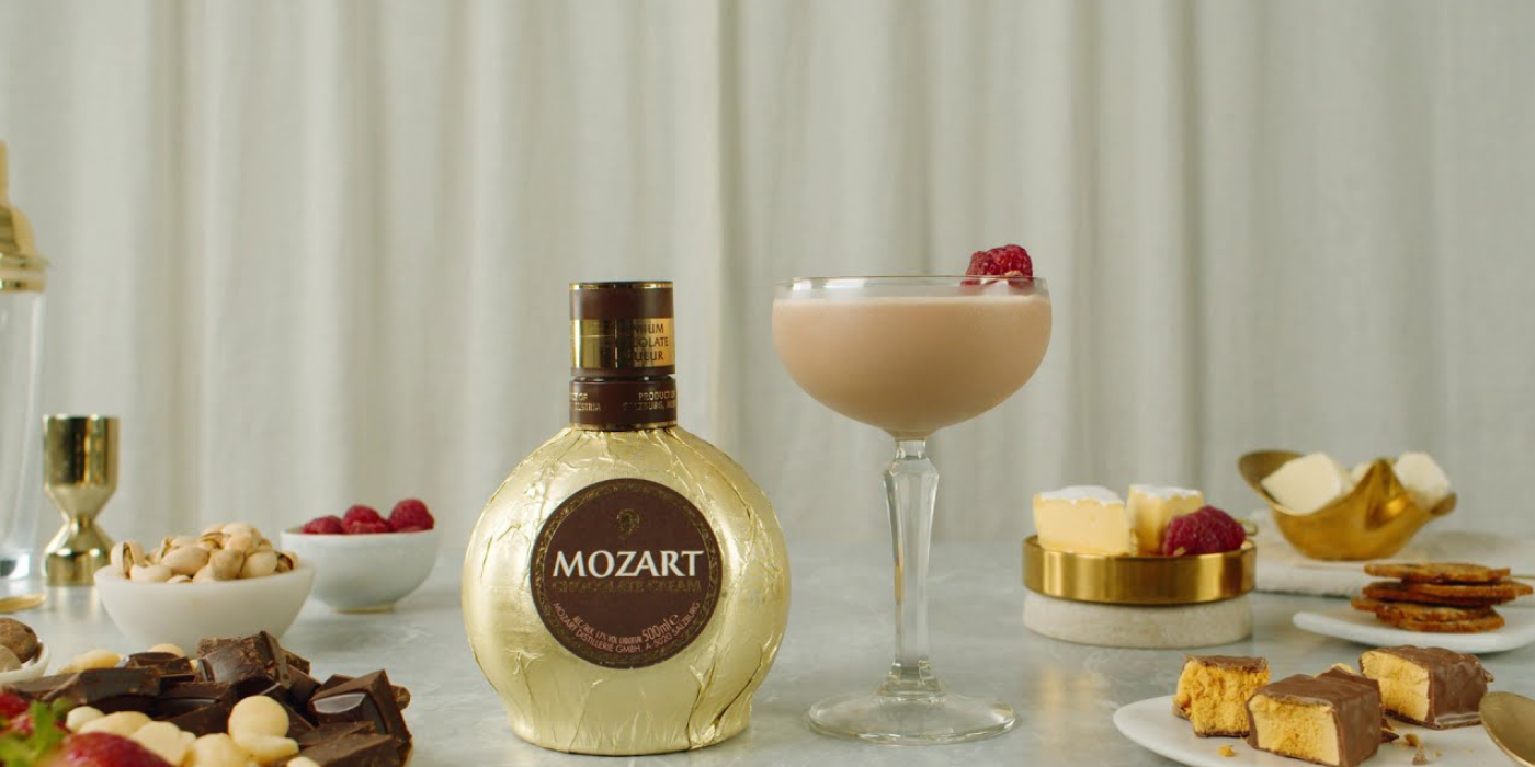 Mozart Chocolate Cream with Coupette Glass - Chocolate Liqueurs | Bondston