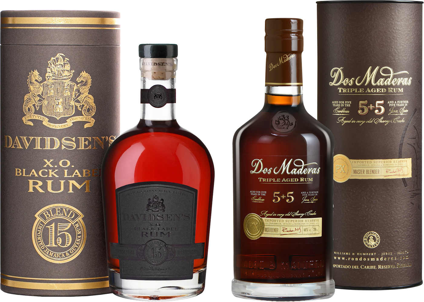 Set Davidsen's XO Black Label + Dos Maderas PX 5+5 - Tmavý rum | Svět ...