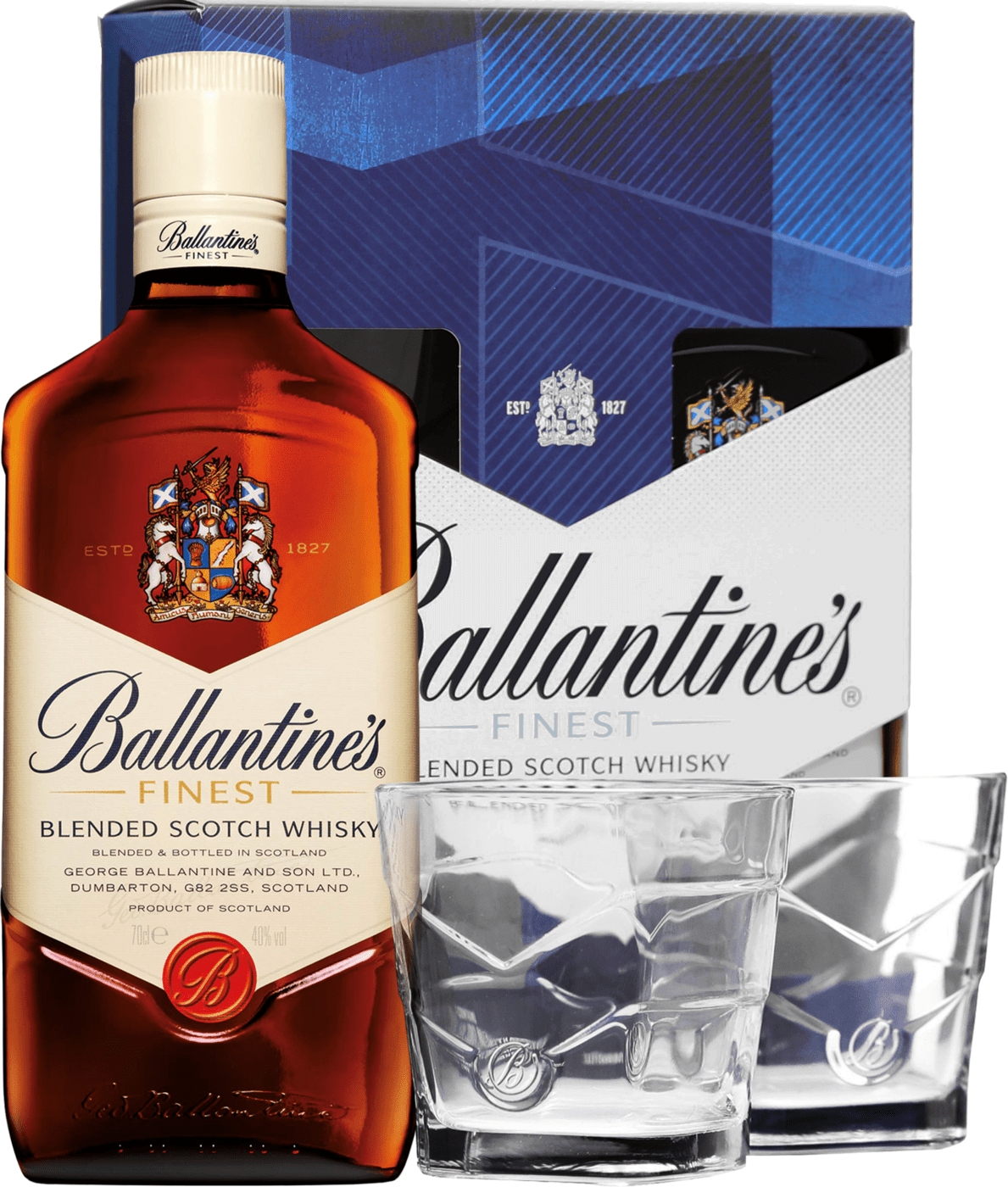 Ballantine's + 2 glasses - Scotch blended whisky | Bondston